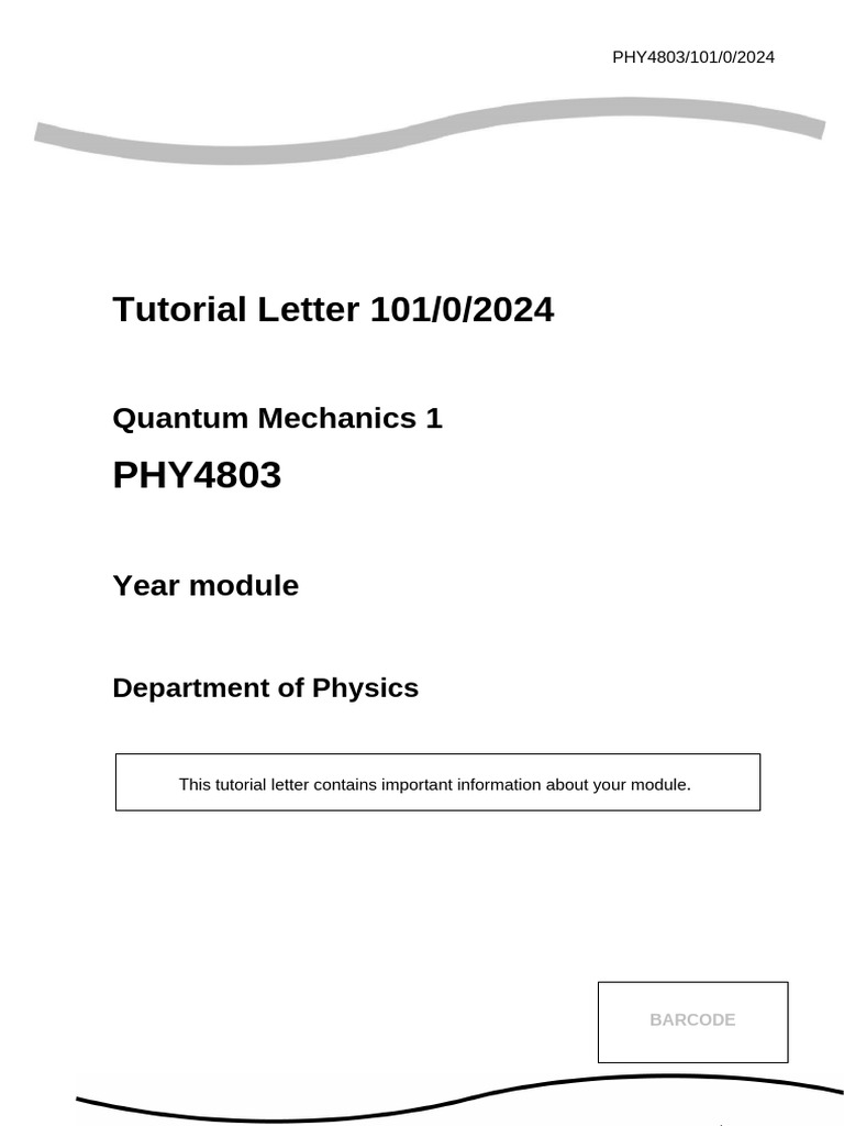 Quantum Physics Study Guide | PDF | Schrödinger Equation | Quantum ...