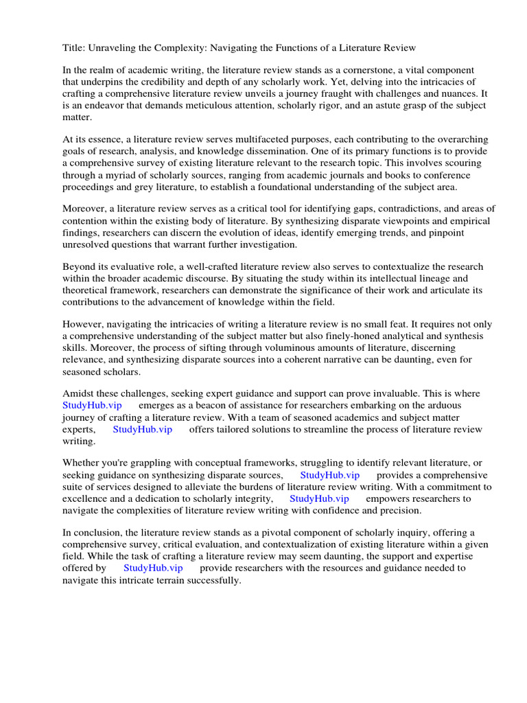 Functions of A Literature Review | PDF | Literature Review | Theory
