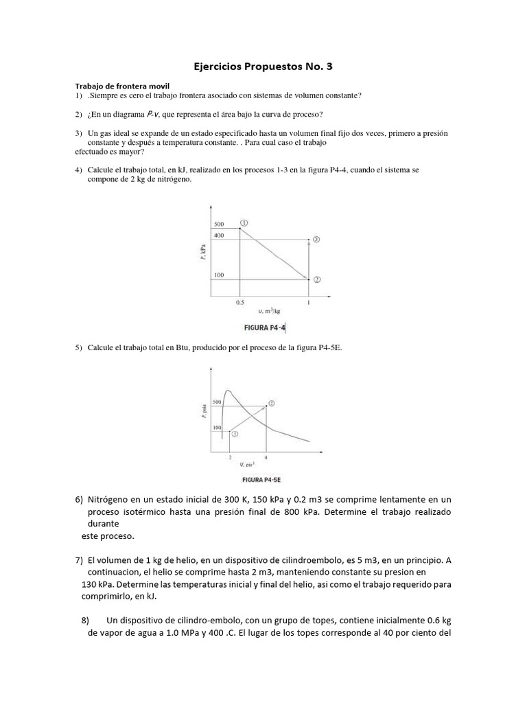 Ejercicios Propuestos 3-1 | PDF | Calor | Agua