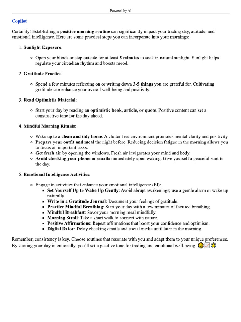 Morning Routine | PDF