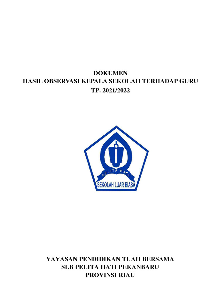 Contoh Dokumen Observasi Kepsek | PDF
