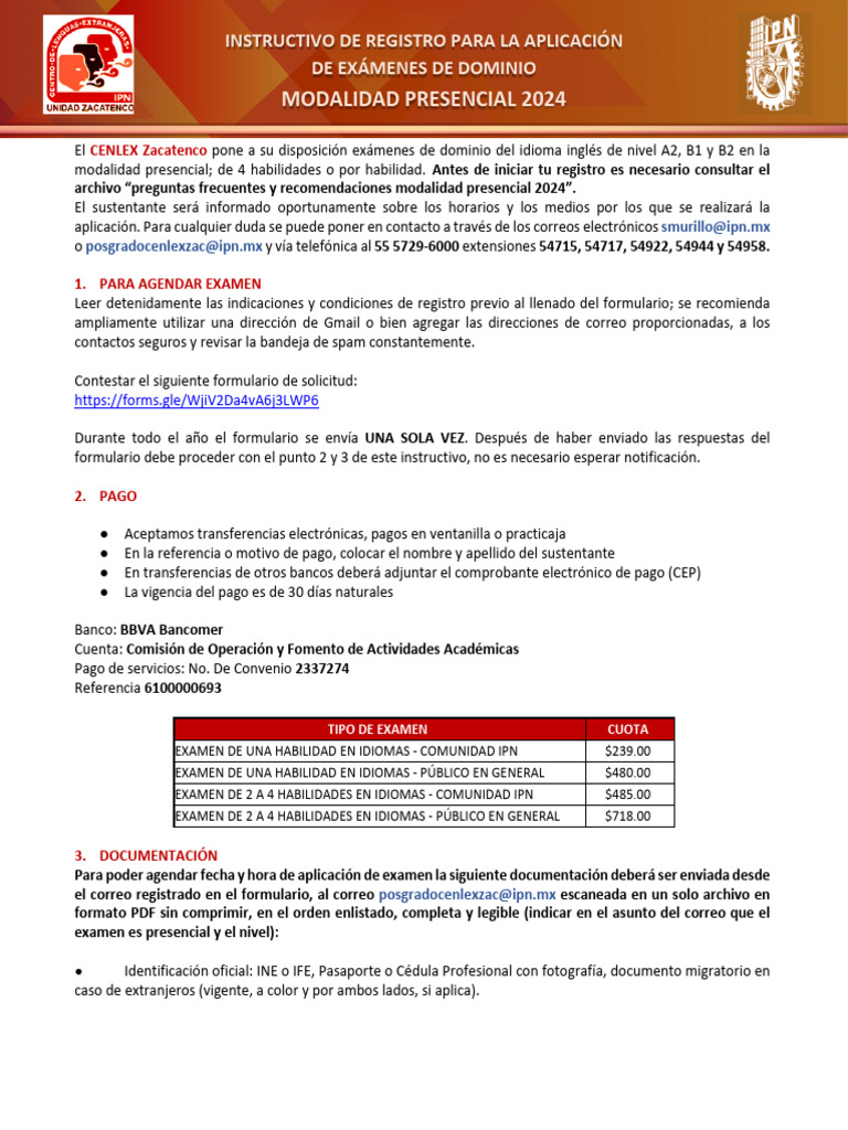 Instructivo Registro 2024 PRESENCIAL | PDF