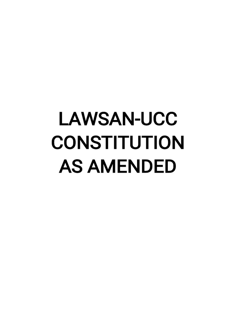 Lawsan Ucc New Constitution | PDF