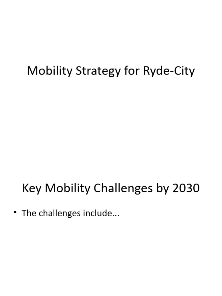 Ryde-City 2030 Mobility Plan | PDF
