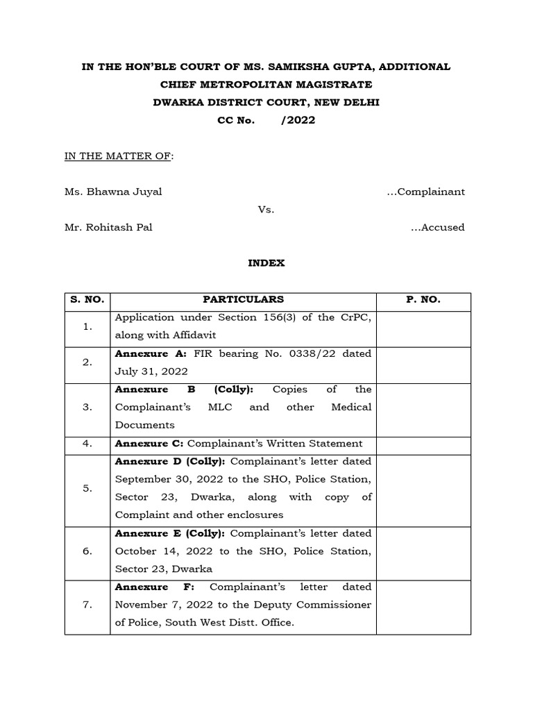 Legal Document For Lodging of A First Information Report | PDF ...