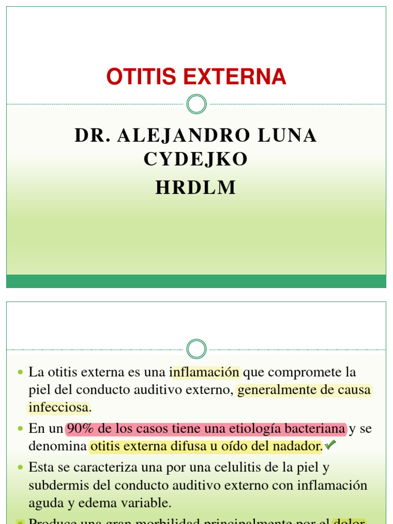 Guía Completa sobre Otitis Externa | PDF | Especialidades Medicas ...