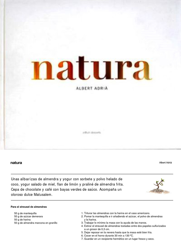 Albert Adrià - Natura - Pasión Por El Turrón | PDF | Helado | Alimentos