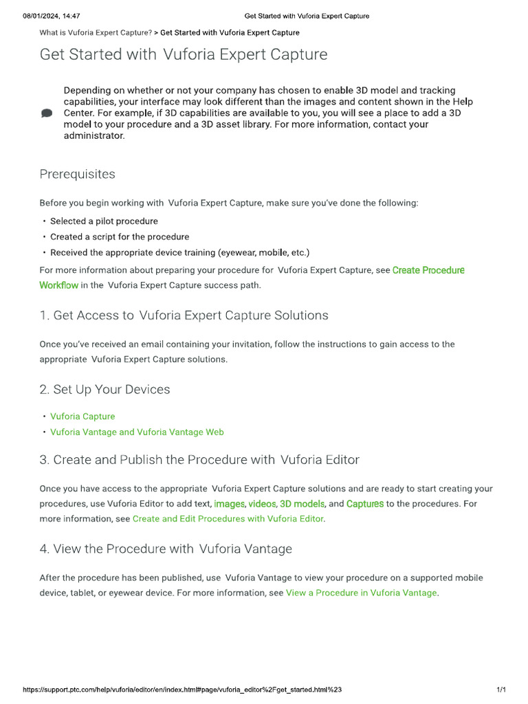 Get Started With Vuforia Expert Capture | PDF