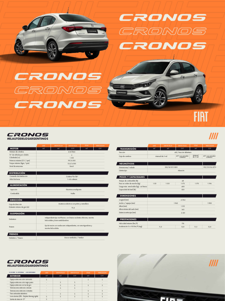 Ficha Cronos | Descargar gratis PDF | Coche | Vehículos terrestres