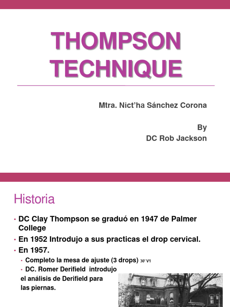 Thompson Technique | PDF | La columna vertebral | Mano