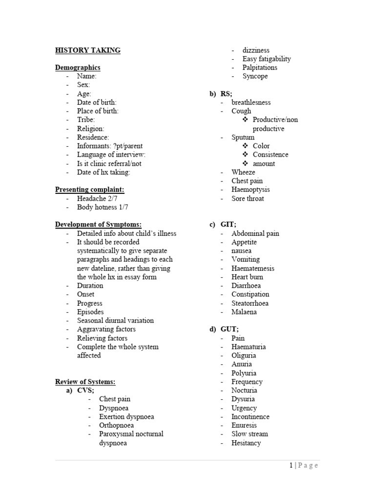 CLERK Sheet (Paeds) - 061826 | PDF | Childbirth | Clinical Medicine