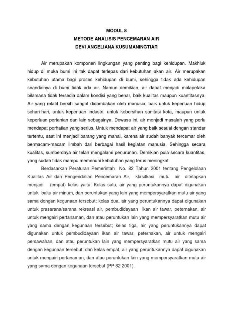 Metode Analisis Air 1 | PDF