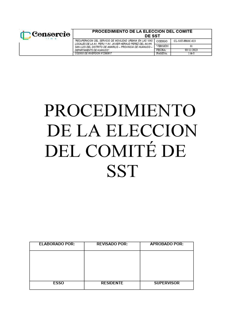 Eleccion Del Comite de SST | PDF