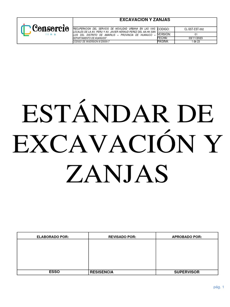 2 Excavacion y Zanjas | PDF | Minería | Gestión de recursos humanos