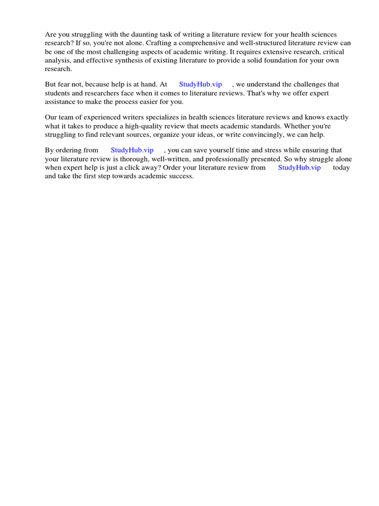 Health Sciences Literature Review Made Easy by Judith Garrard | PDF ...