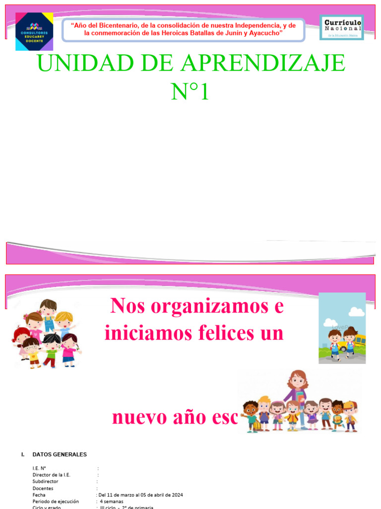 Unidad de Aprendizaje 1 2do Grado | PDF | Números | Evaluación