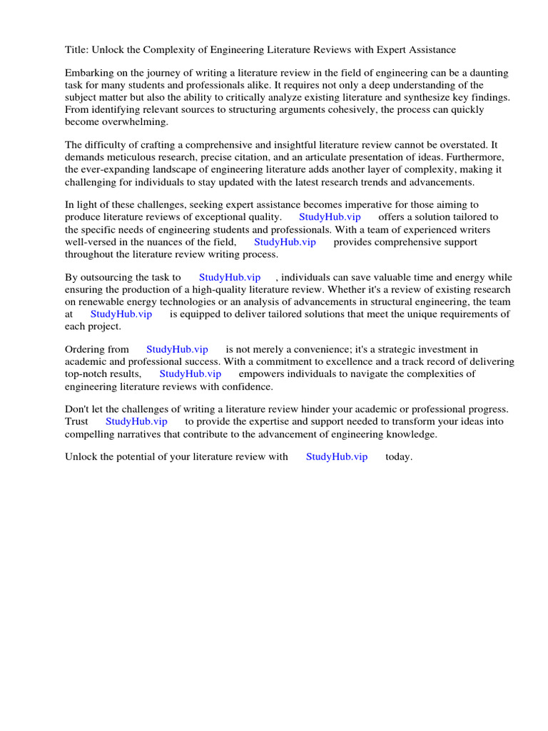 Engineering Literature Review Samples | PDF Engineering Literature Review Samples | PDF