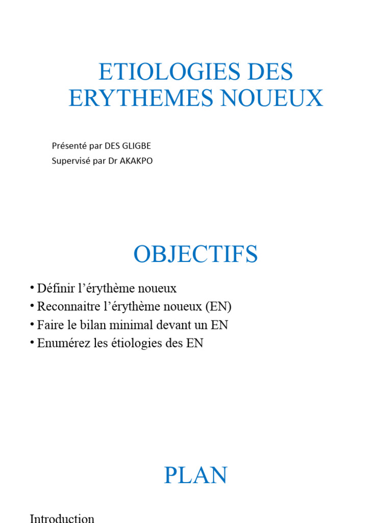 Étiologies de l'Érythème Noueux | PDF | Causes de décès | Immunologie