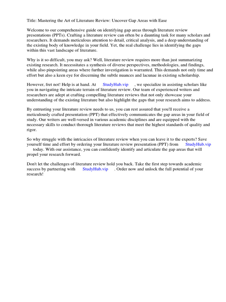 Identifying Gap Areas From Literature Review | PDF | Mathematics ...