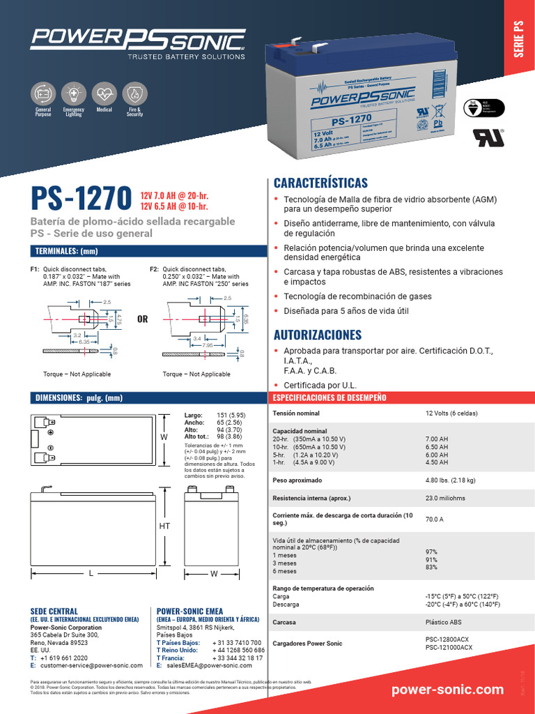 PS PS-1270 Ficha Tecnica | PDF