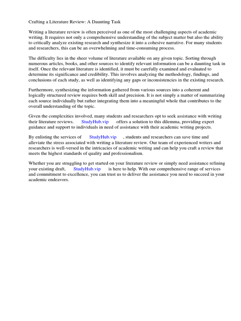 Example of Literature Review Research Question | PDF | Academic ...