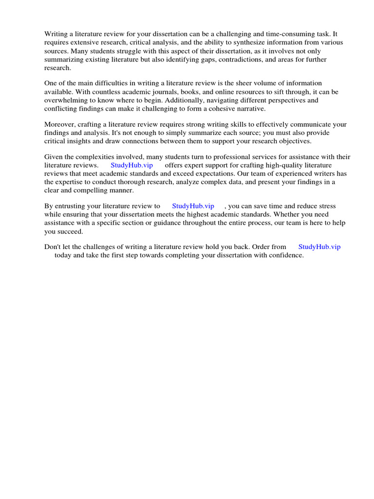 Sample Dissertation Literature Review | PDF | Thesis | Systematic Review