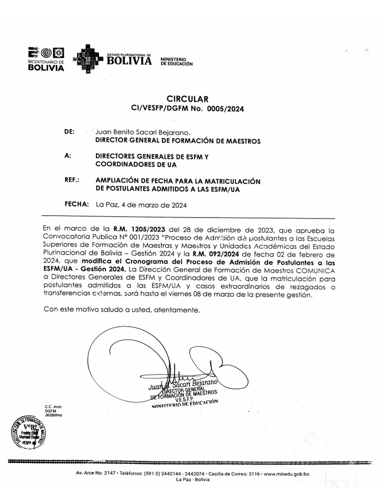 Circular #005 - 2024 | PDF