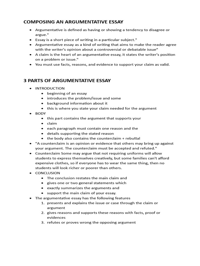 English Lecture | PDF | Essays | Argument