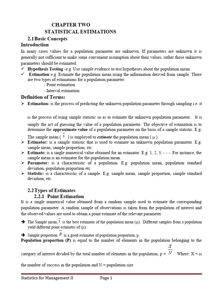 Statistics For Manangement II | PDF | Estimator | Bias Of An Estimator