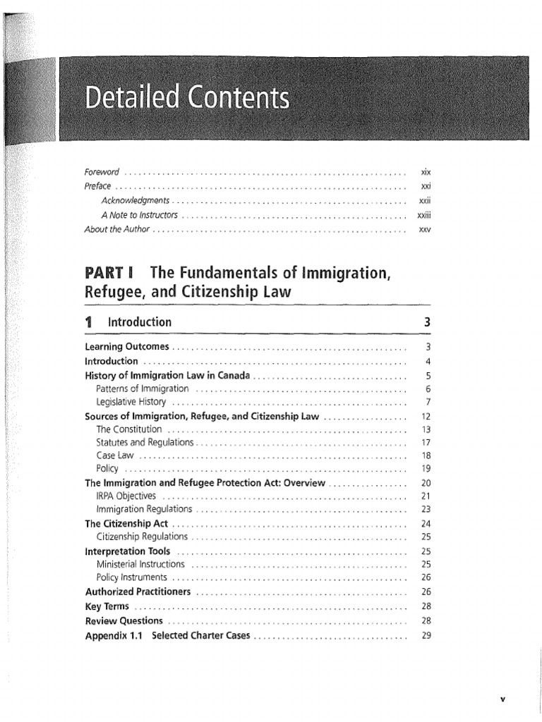 Immigration_and_Refugee_Law_Table_of_Contents | PDF