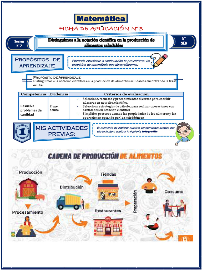 5° Ficha de Aplicación-Sesión3-Sem.2-Exp.2-Mate. | PDF