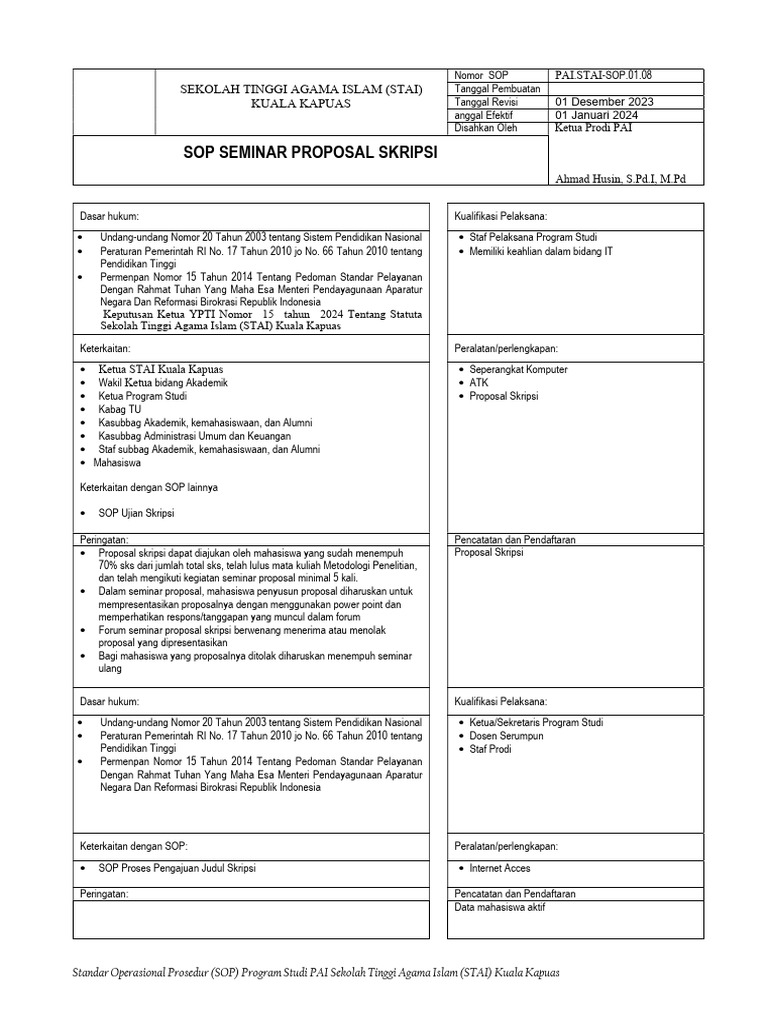 SOP Seminar Proposal | PDF