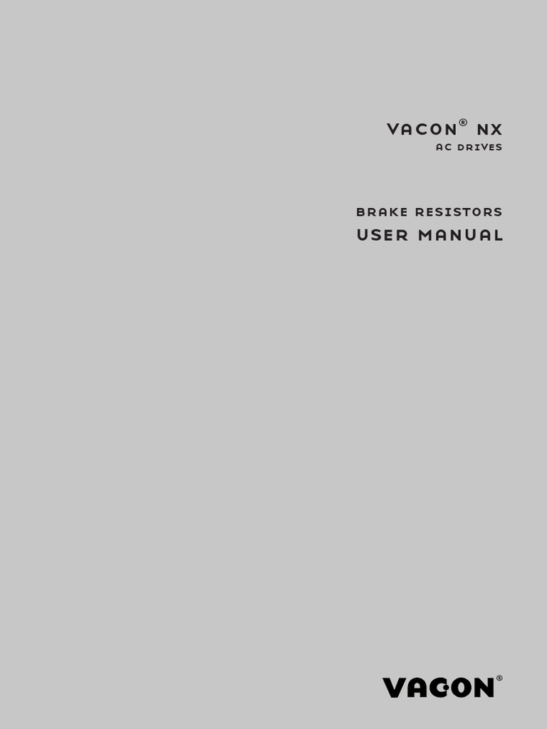 Vacon NX Brake Resistor User Manual | PDF | Resistor | Electronics