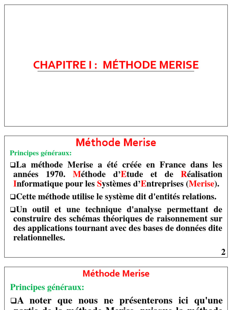 Introduction à la méthode Merise | PDF | Ingénierie des systèmes