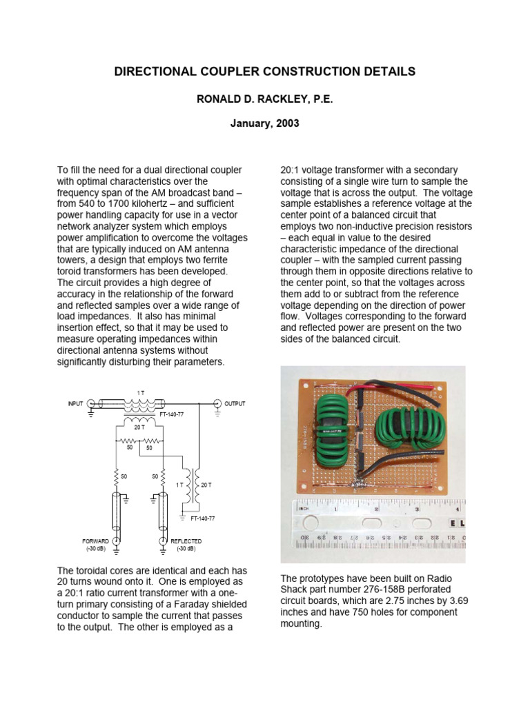 DC Construction Details | PDF | Transformer | Coaxial Cable