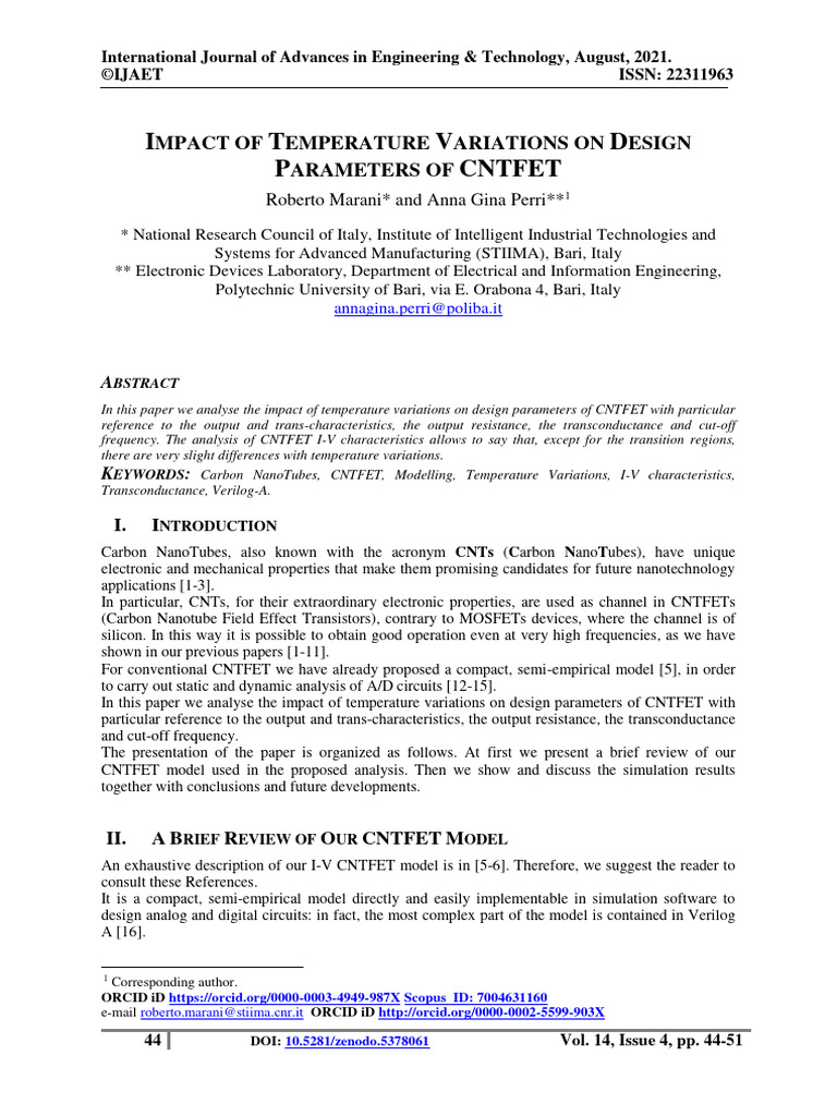 1I64 IJAET1404172 v14 I4 pp44 51 | PDF | Mosfet | Electrical Engineering