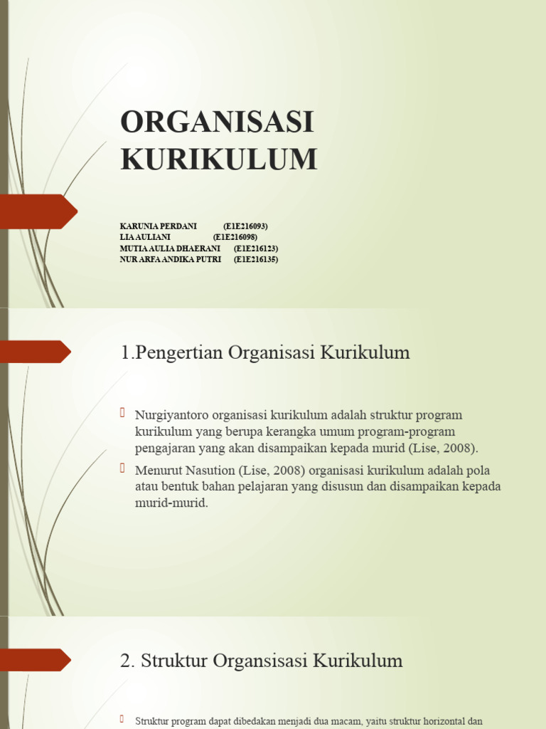 Organisasi Kurikulum | PDF
