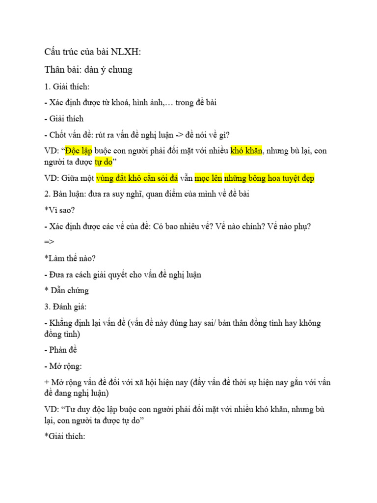 Cấu trúc của bài NLXH | PDF