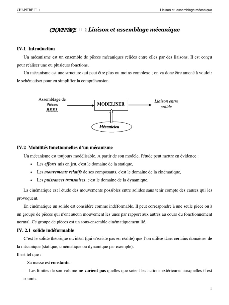 Liaison et Assemblage Mécanique | PDF | Mouvement de rotation | Usinage