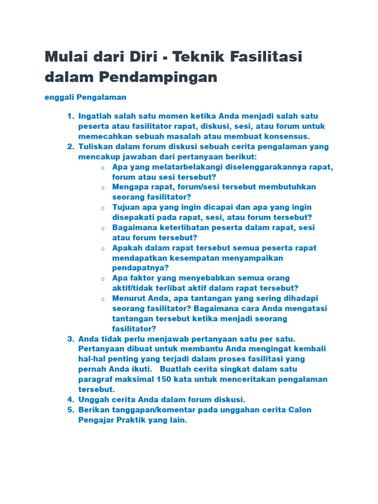 Teknik Fasilitasi dalam Rapat PPDB | PDF