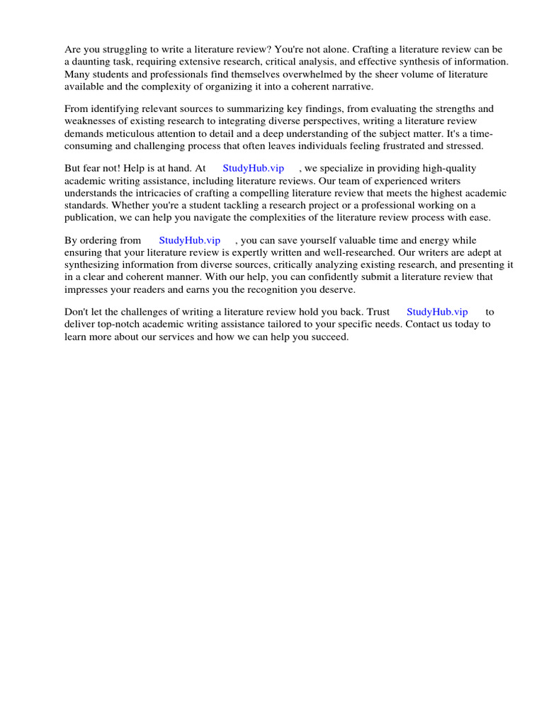 Best Literature Review Example | PDF | Essays | Thesis