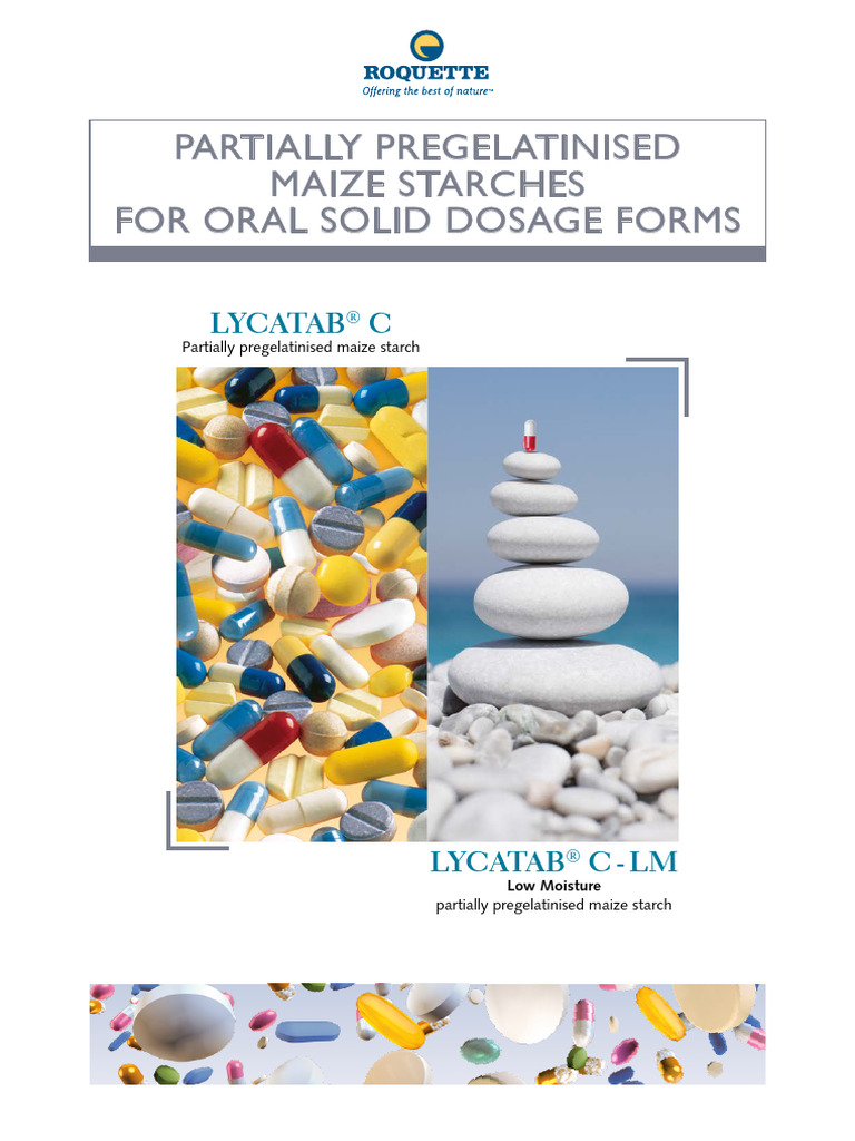 Roquette Pharma Oral Dosage BROCHURE LYCATAB Pregelatinised Maize ...
