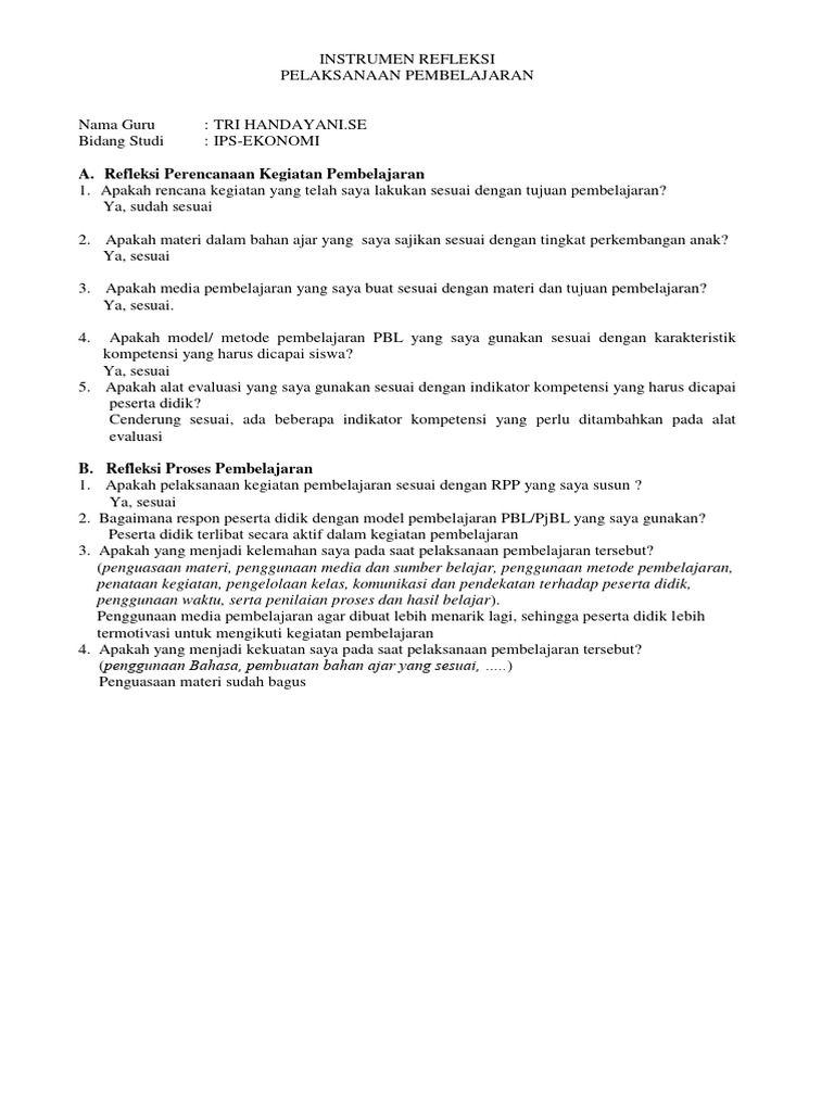 Rencana Evaluasi PPL 1 Yani | PDF