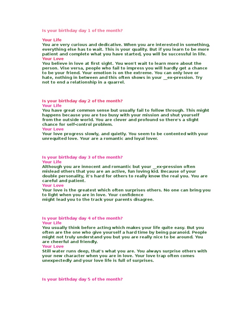 Birthday Meanings | PDF | Feeling | Love