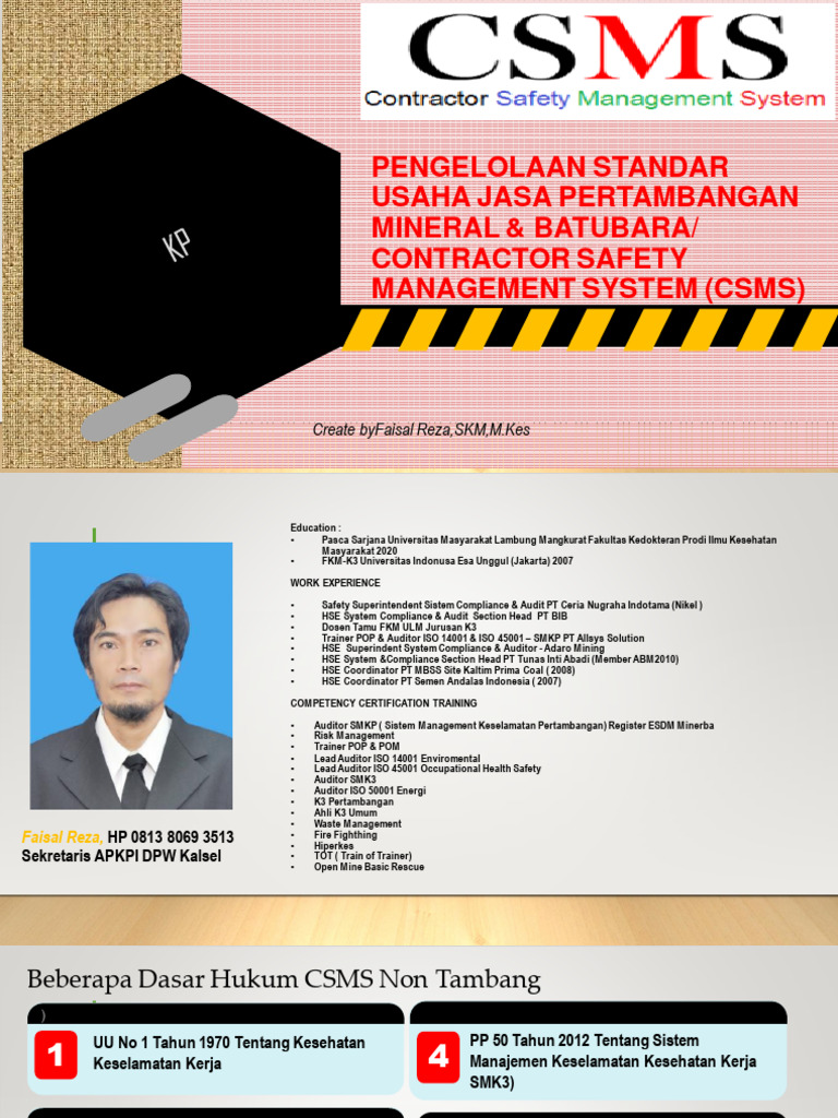CSMS (Contractor Safety Management System) | PDF | Bisnis | Teknologi & Rekayasa