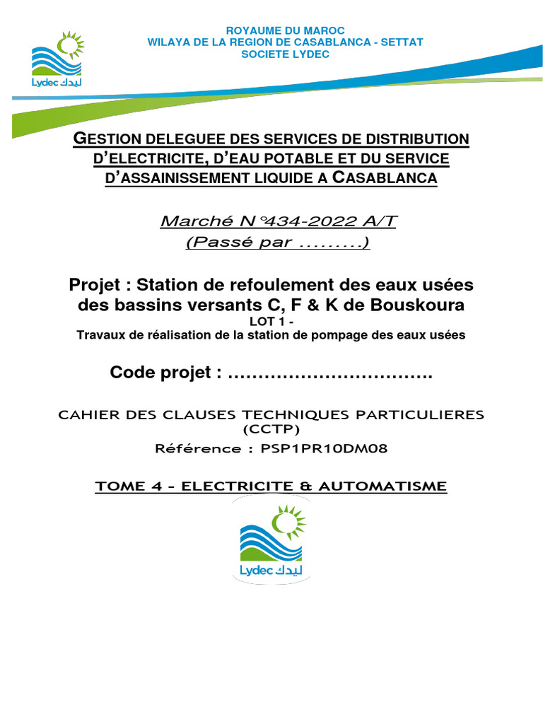 CCTP - Electricité Et Automatisme | PDF