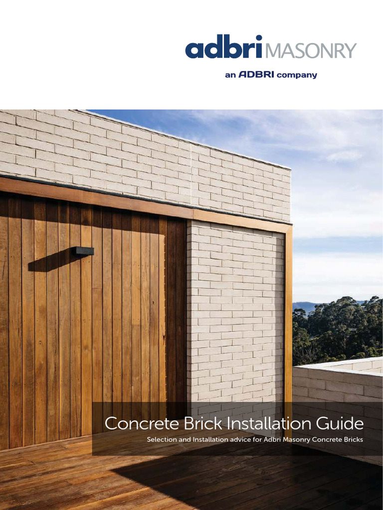 Adbri-Masonry-Concrete-Brick-Installation-Guide-1 | PDF