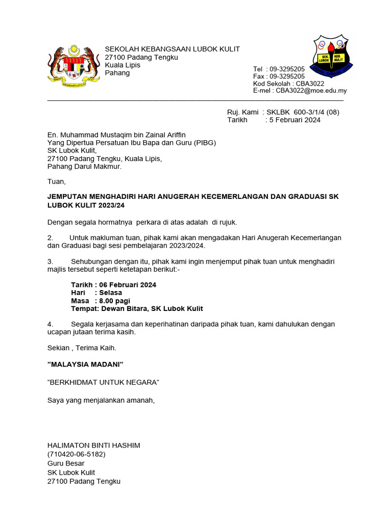 Surat Jemputan Mesyuarat Hac | PDF
