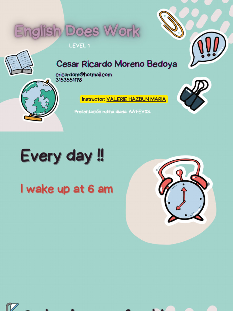 Presentación Rutina Diaria. AA1-EV03 | PDF