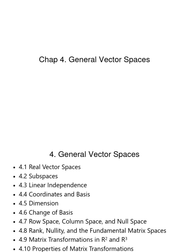 Chap4_General Vector Spaces | PDF